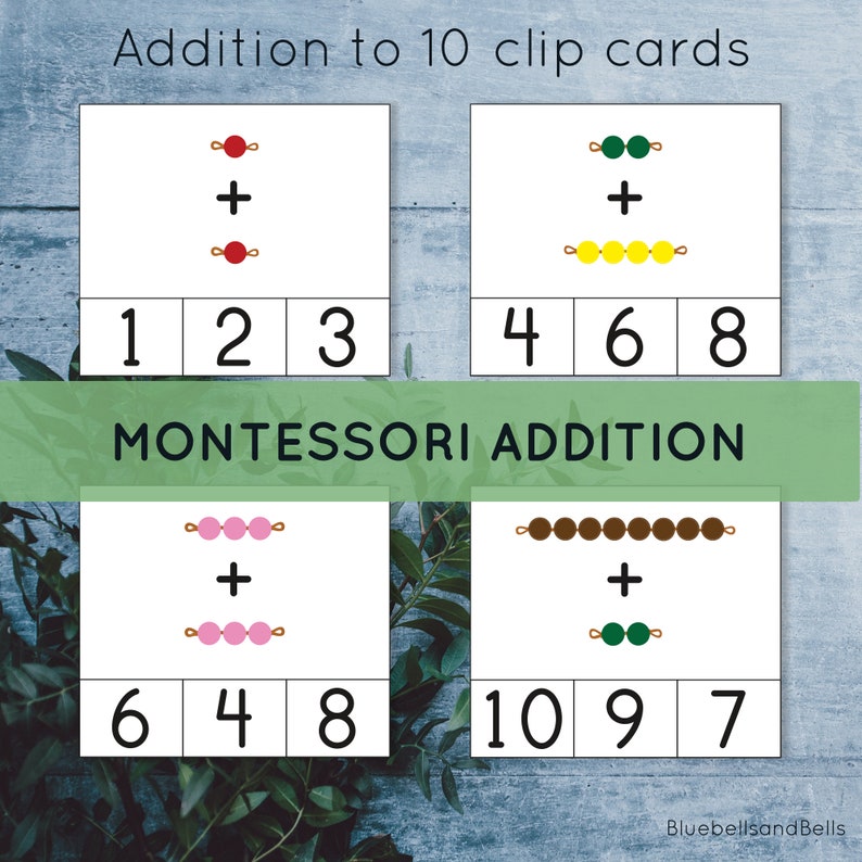 Montessori Addition Colored Beads Clip Cards. Montessori - Etsy