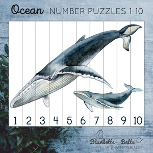 Ocean Animal Preschool Printable Number Sequence Puzzle 1-10 ...