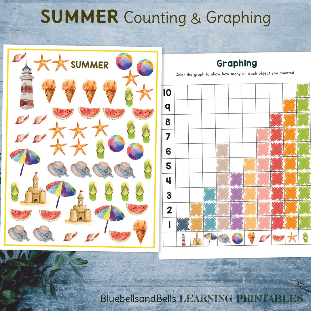 Summer Preschool Printable Graphing Worksheets. Montessori Math ...