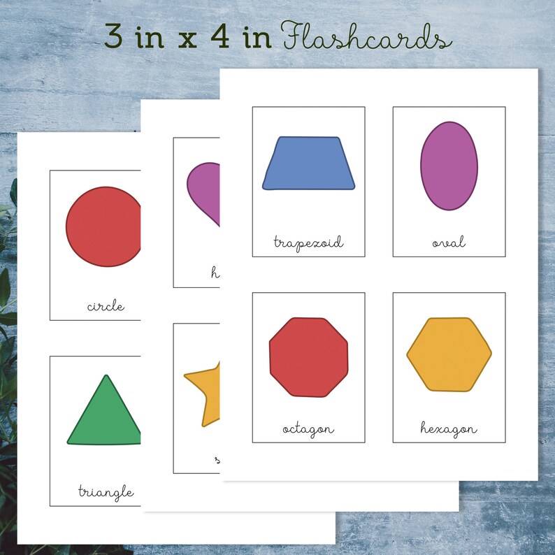 Shapes Flash Cards Printable. Toddler and Preschool | Etsy