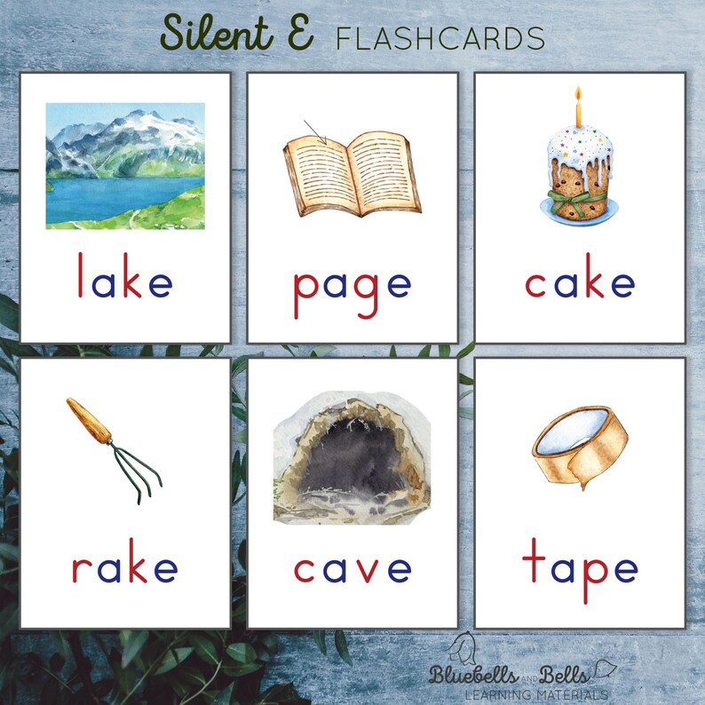 Montessori Silent E Flashcards. Learning to Read Printable. - Etsy