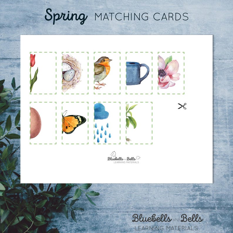 Montessori Spring Printable Puzzle Halves Matching. Toddler Busy Book ...