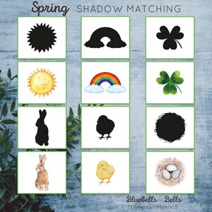 Spring Shadow Matching Cards. Montessori Printable. - Etsy