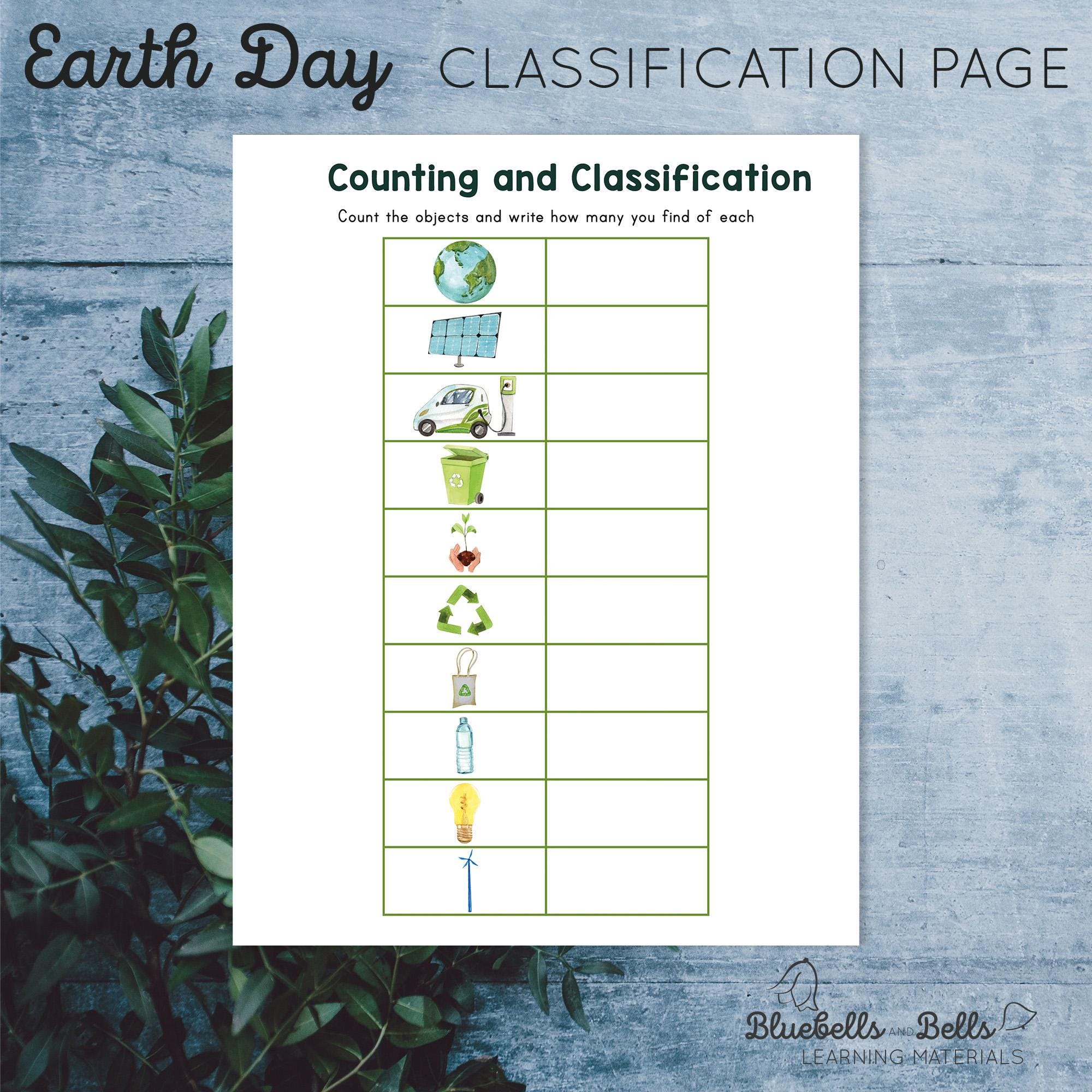 Earth Day Printable Graphing Activity. I Spy Preschool and Kindergarten ...