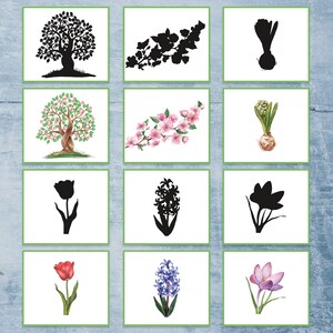 Spring Shadow Matching Cards. Montessori Printable. - Etsy