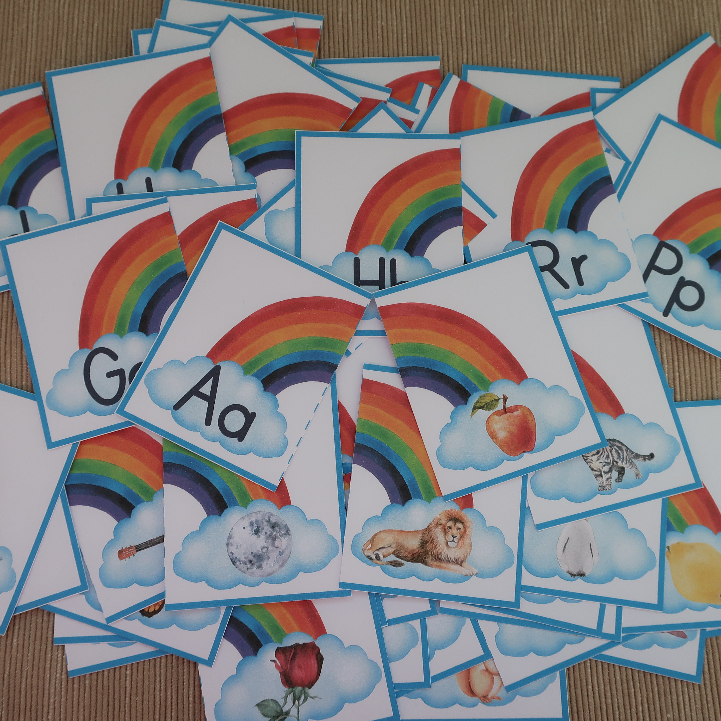 Phonics Matching Spring Printable Rainbow Puzzle Cards. - Etsy