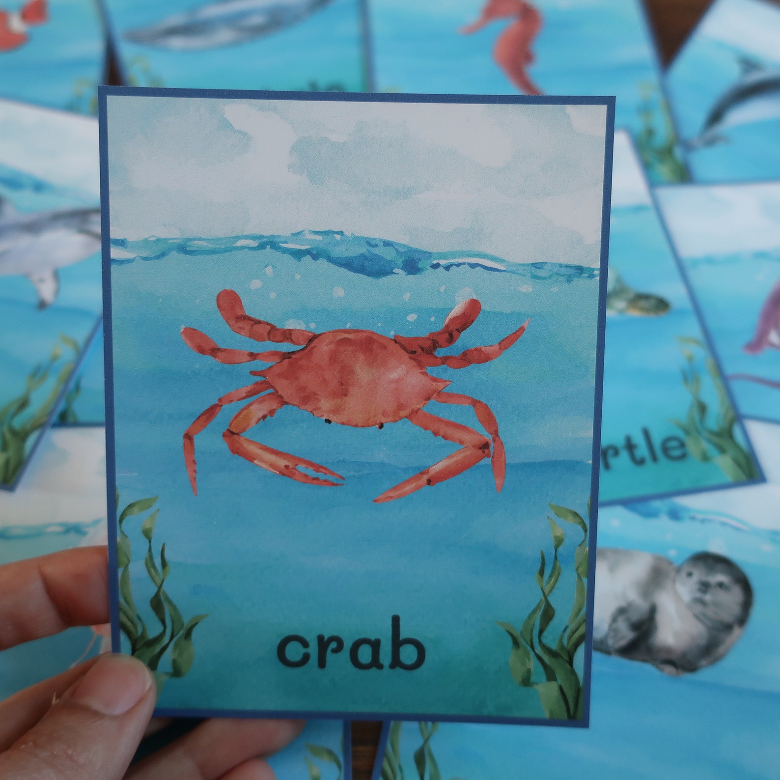 Printable Ocean Animals Flashcards for Toddlers and - Etsy