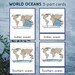 Oceans of the World 3 Part Cards. Montessori Geography Printable ...