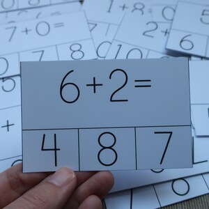 Addition Printable Clip Cards 0-10. Simple Addition Activity ...