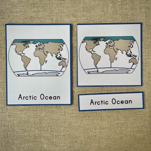 Oceans of the World 3 Part Cards. Montessori Geography Printable ...