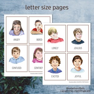 Feelings Cards Printable. Emotions Kids Flash Cards. - Etsy