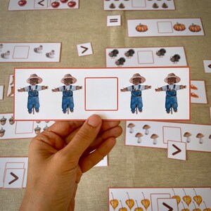 Preschool Fall Printable Comparing Numbers. More Than, Less Than, Equal ...