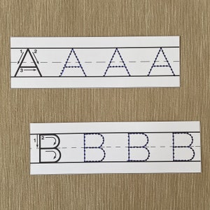 Uppercase Letter Tracing Strips Lined. Preschool and Kindergarten ...