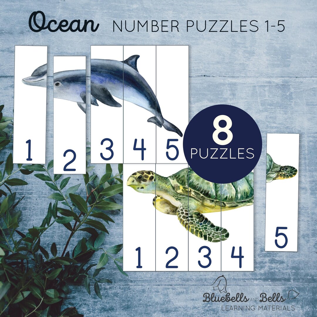 Toddler Puzzle Ocean 1-5. Number Sequence Printable. Matching ...