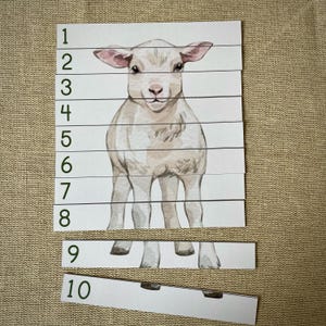 Farm Animal Number Sequence Puzzles 1-10. Preschool Math Printable ...