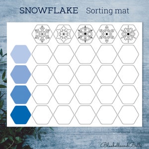 Winter Montessori Printable Snowflake Sorting Activity. Sort by Color ...