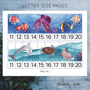 Ocean Preschool Printable Number Sequence 11-20 Puzzle. Montessori ...