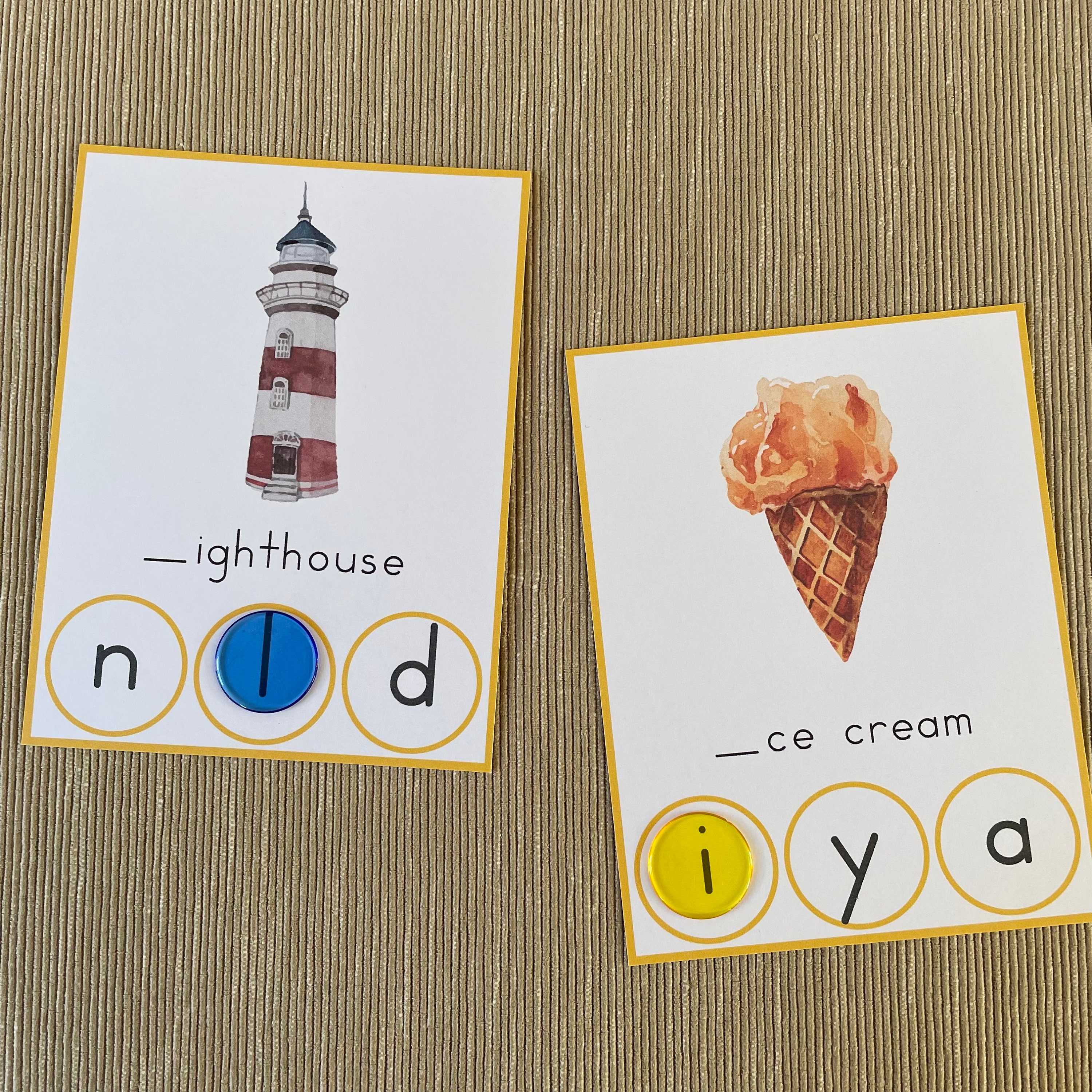 Summer Phonics Clip Cards. Montessori Preschool Printable. - Etsy