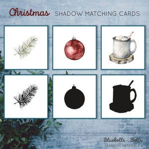 Montessori Printable Christmas Shadow Matching Cards. Winter Preschool ...