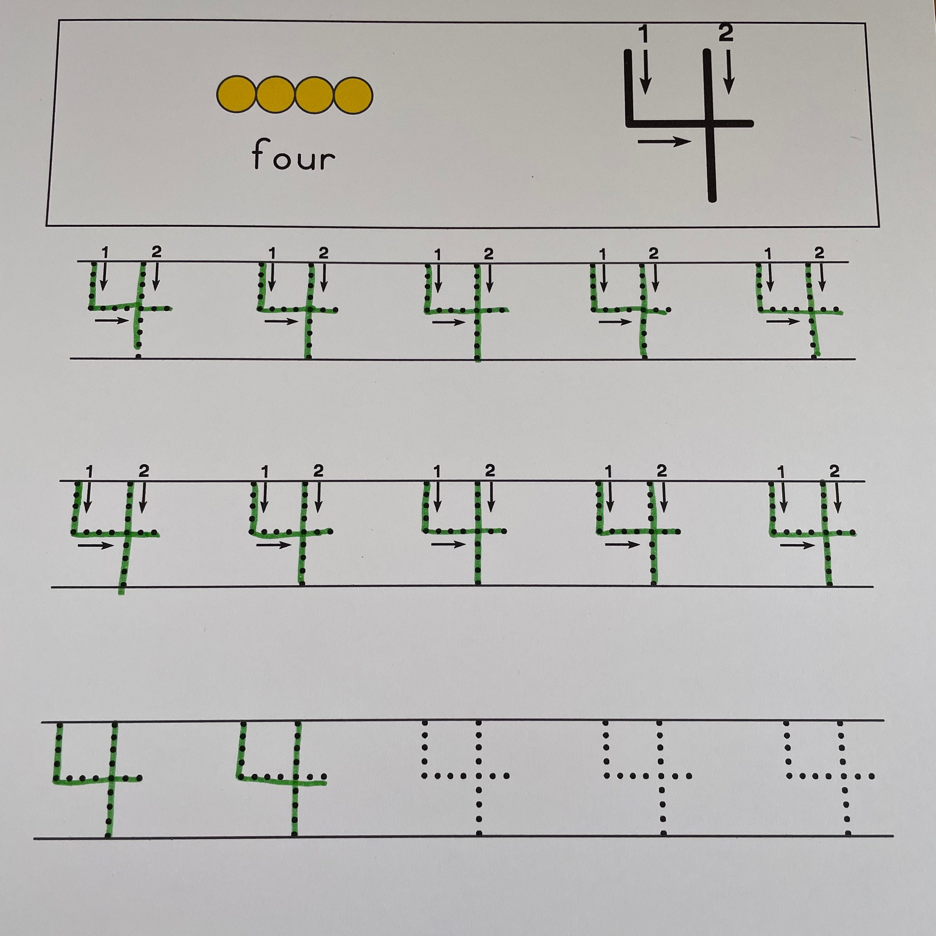 Montessori Bead Stair Number Tracing Worksheets. Kindergarten - Etsy