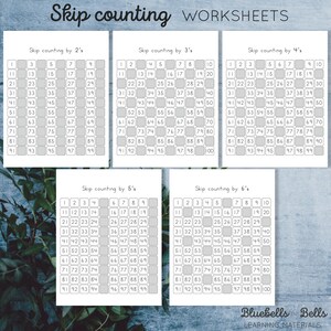Skip Counting Charts and Worksheets. Kindergarten and 1st Grade Math ...
