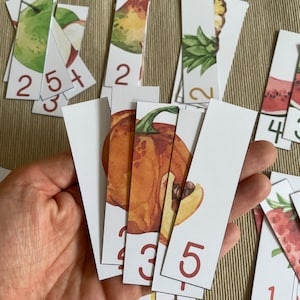 Montessori Toddler Printable Fruits Puzzle Number Sequence 1-5. - Etsy