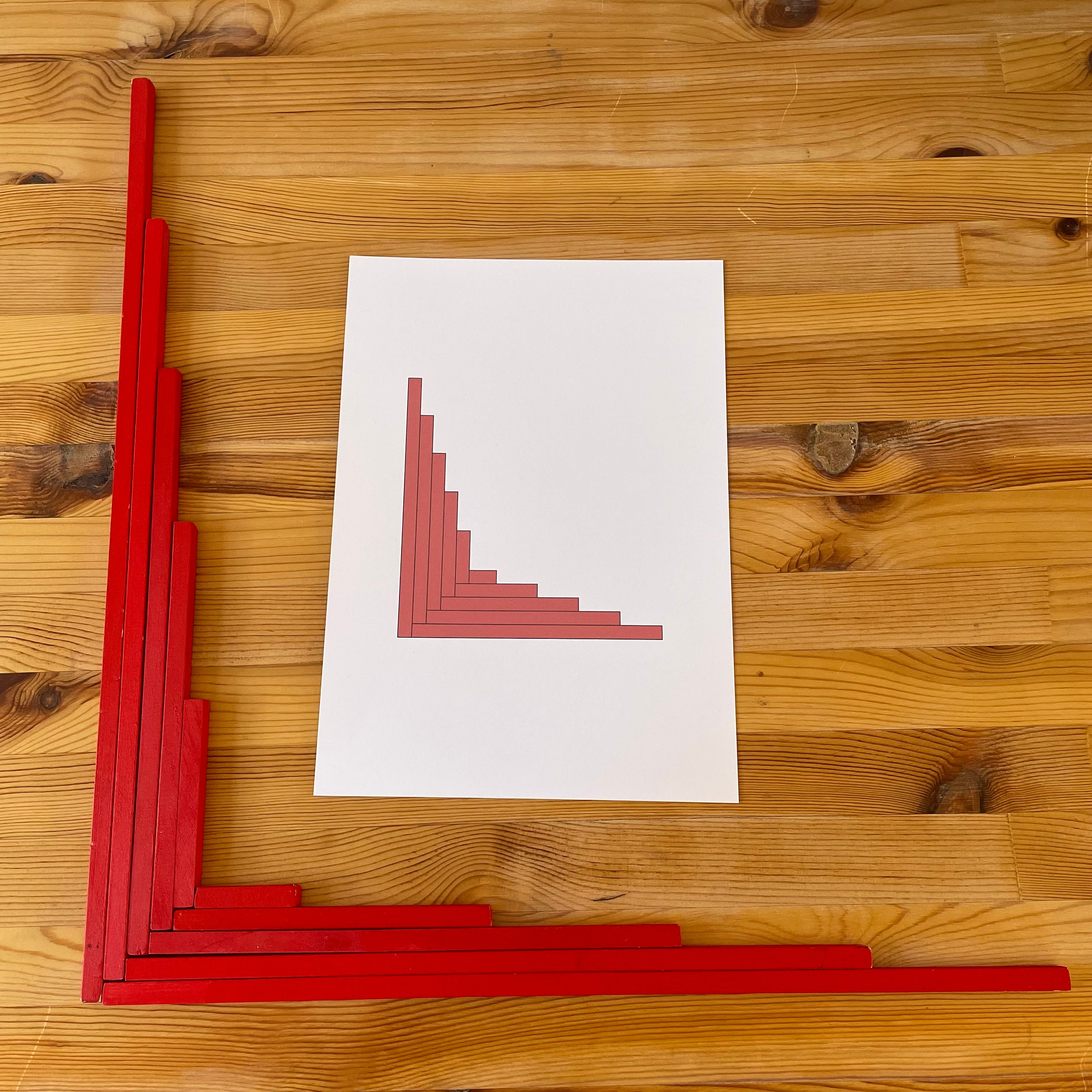 Montessori Red Rods Pattern Cards. Sensorial Extension Printable ...