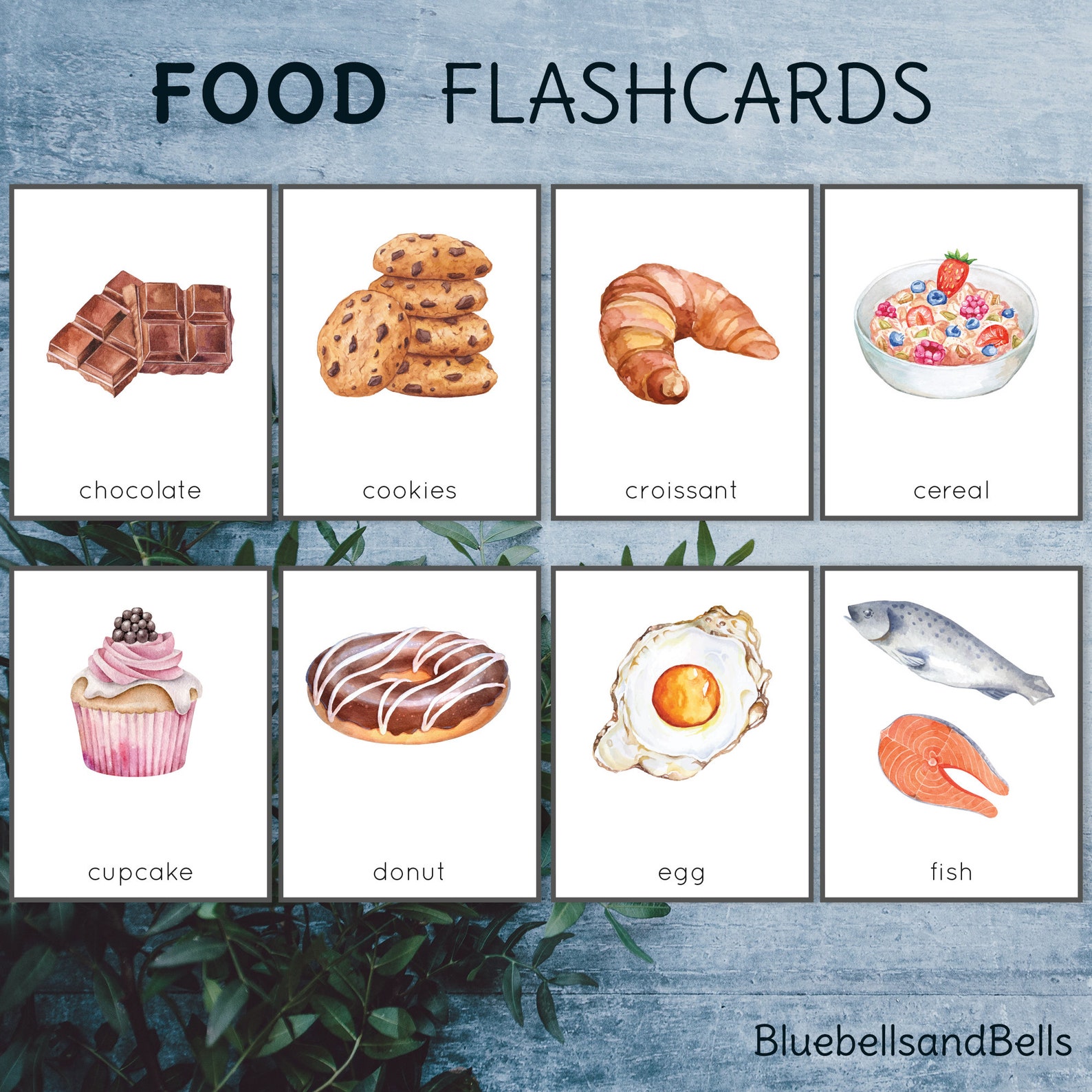 Food Flash Cards Printable. Vocabulary Preschool and Kindergarten ...