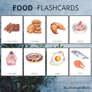 Food Flash Cards Printable. Vocabulary Preschool and Kindergarten ...