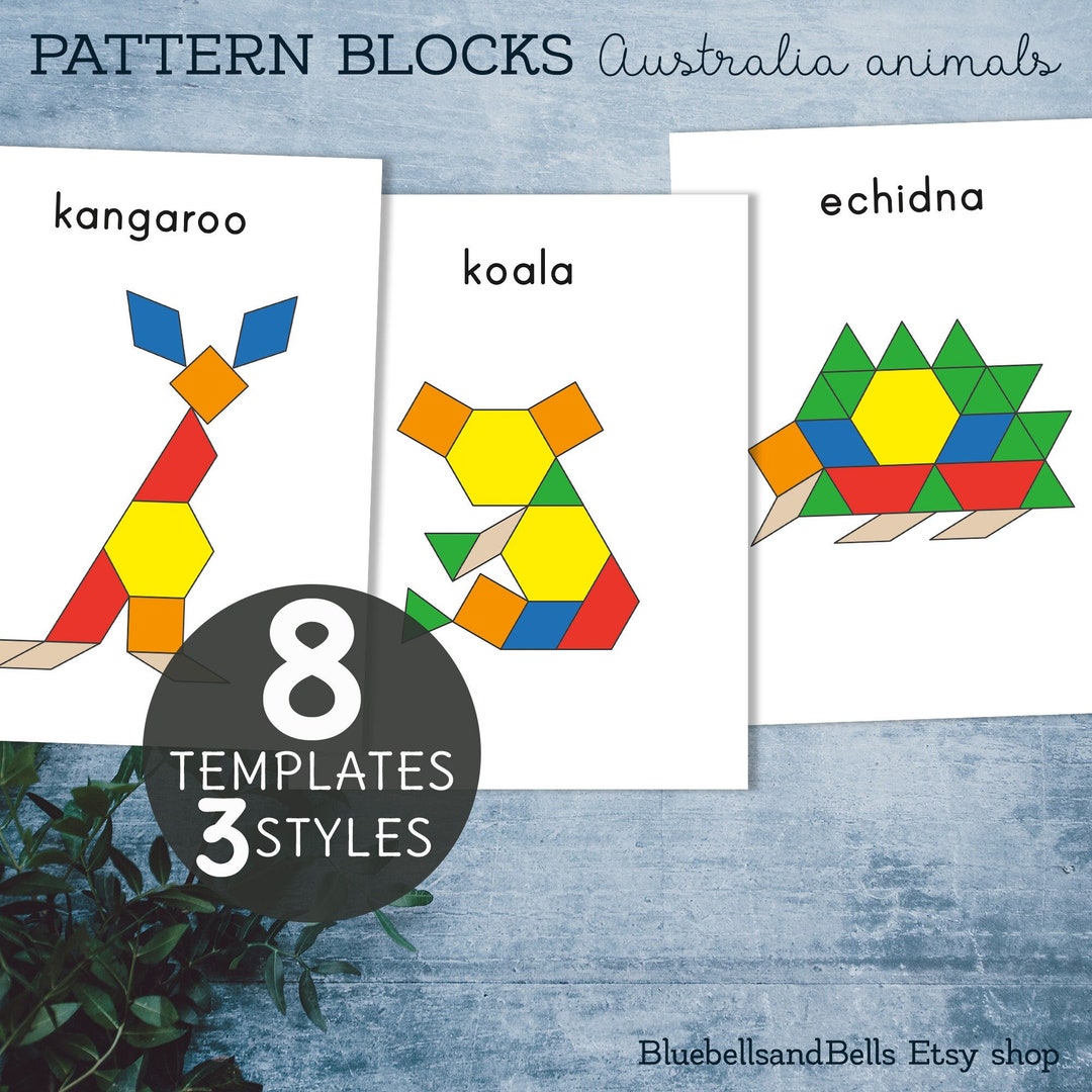 Australia Animals Pattern Blocks Templates. Preschool and Kindergarten ...