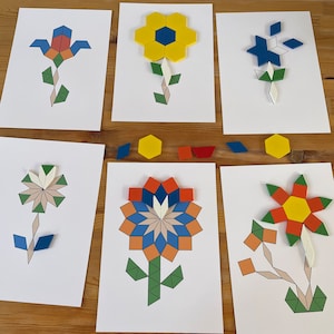 Flowers Pattern Blocks Templates. Spring Preschool and Kindergarten ...