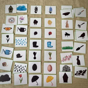 Spring Shadow Matching Cards. Montessori Printable. - Etsy