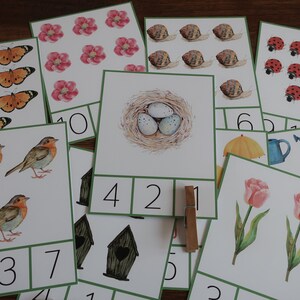 Spring Count and Clip Cards 1-10. Montessori Preschool Math Printable ...