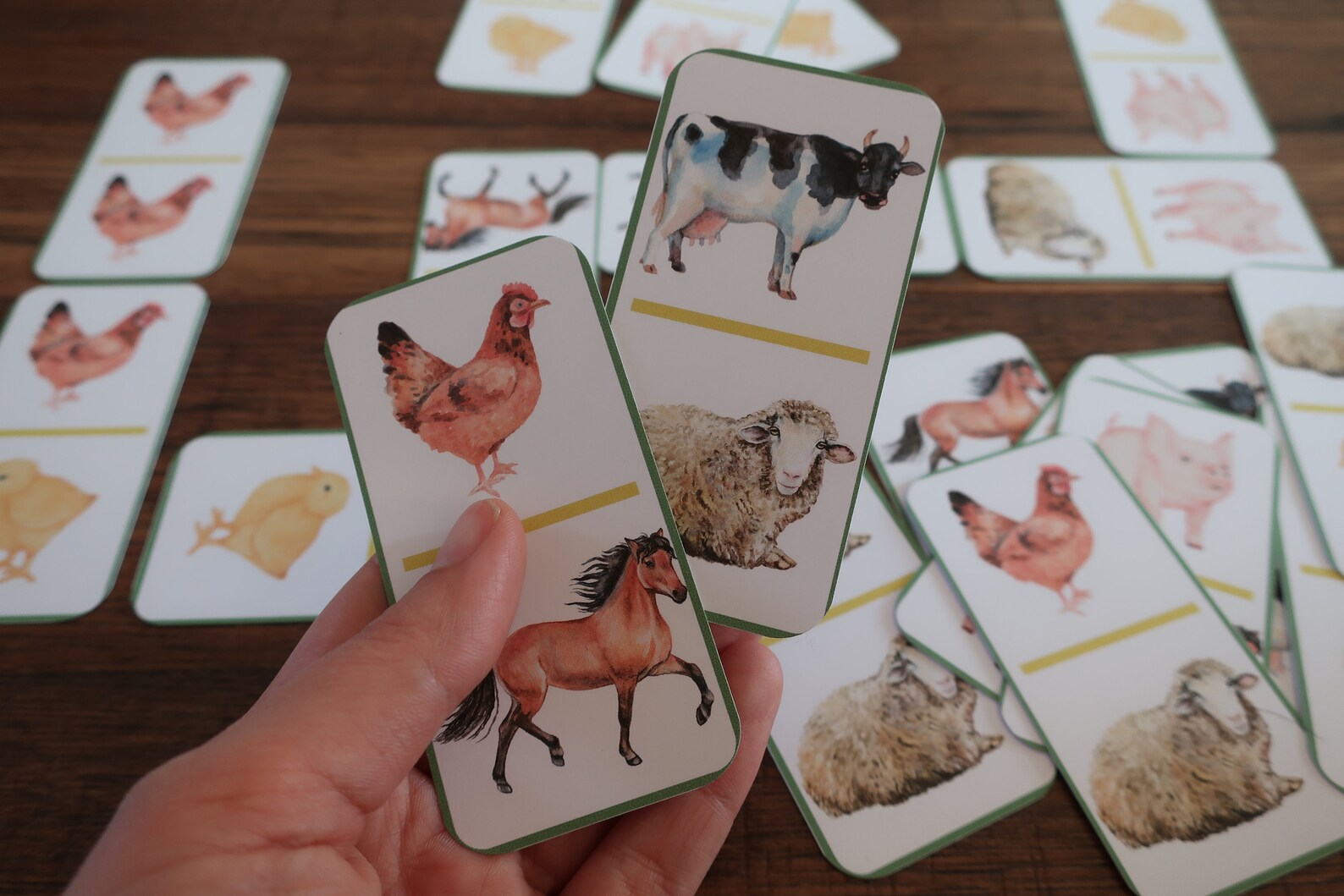 Farm Animal Dominoes. Kids Printable Tile Game. - Etsy