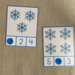 Snowflake Printable Count and Clip Cards. Winter Preschool Math ...