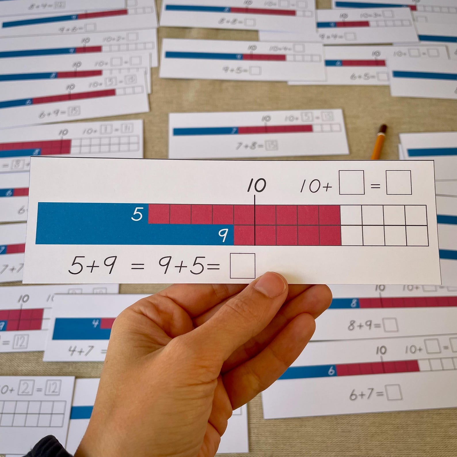 Montessori Addition. Make Ten to Add. Montessori Addition Strip Board ...