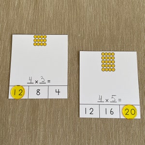 Montessori Bead Bars Multiplication Arrays Clip Cards - Etsy