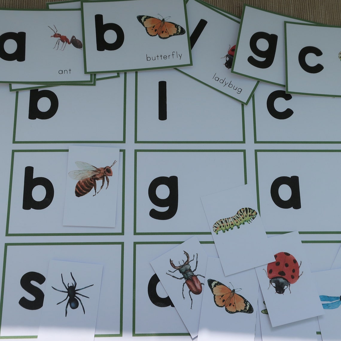 Phonics Printable INSECTS. Spring Preschool and Kindergarten - Etsy
