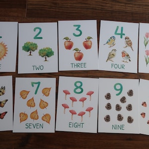Nature Number Cards 1-10. Counting Cards Toddler. Printable Nursery ...