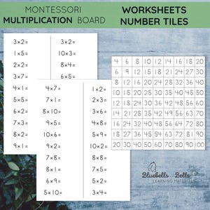 Montessori Multiplication Board Printable Charts, Booklets, Worksheets ...