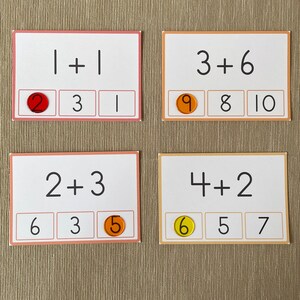 Addition Clip Cards 1-10. Simple Addition Printable for Kindergarten ...