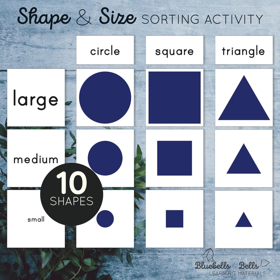 Shape Sorting Activity. Montessori Printable. - Etsy
