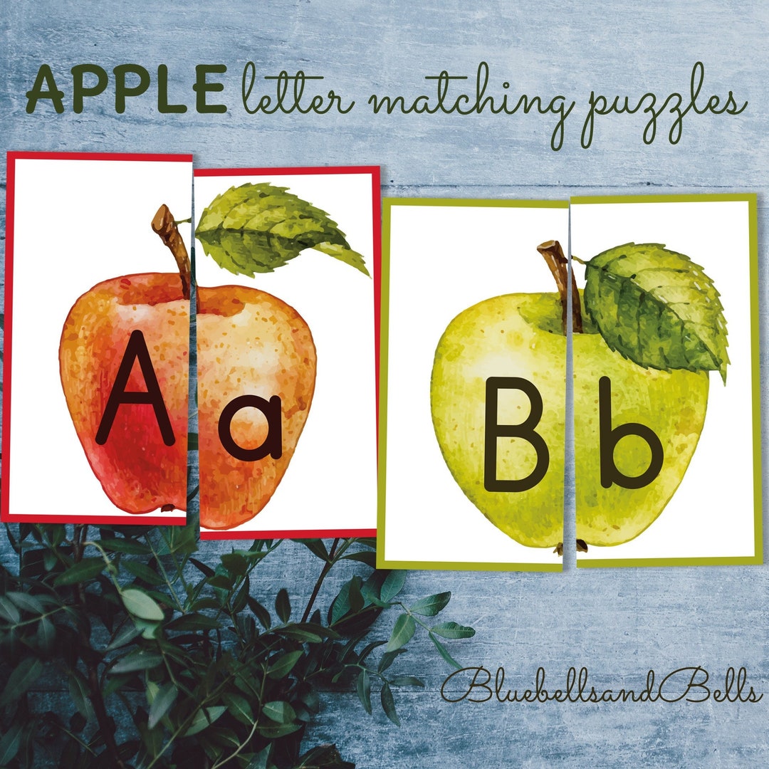 Apple Alphabet Matching Puzzle. Preschool Fall Letter Printable ...