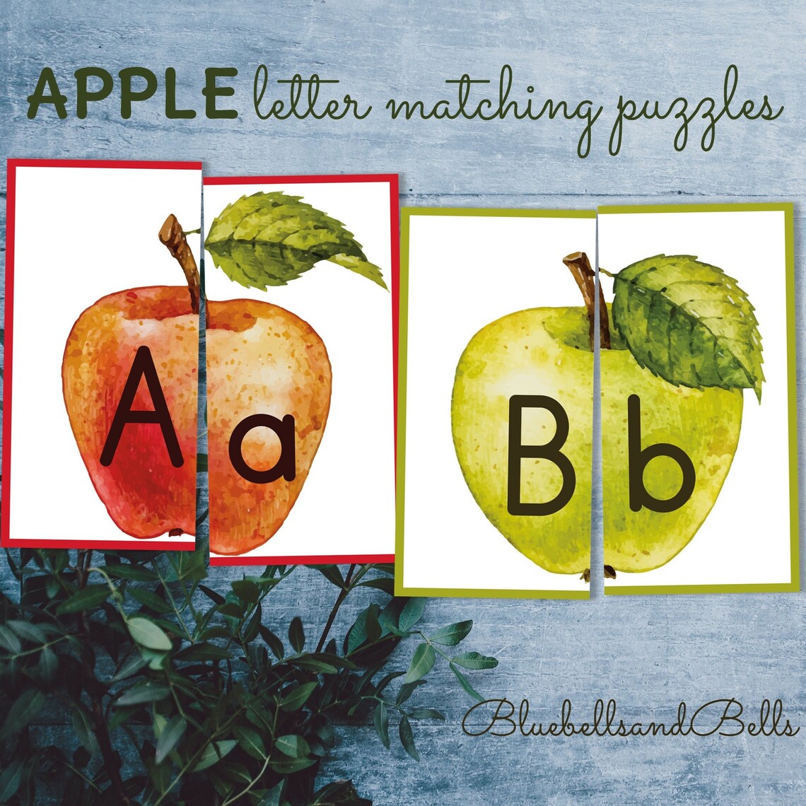 Apple Alphabet Matching Puzzle. Preschool Fall Letter - Etsy