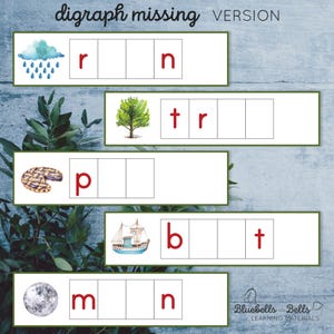 Montessori Moveable Alphabet Printable Vowel Digraph Cards for Letter ...