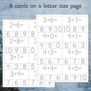 Addition Printable Clip Cards 0-10. Simple Addition Activity ...
