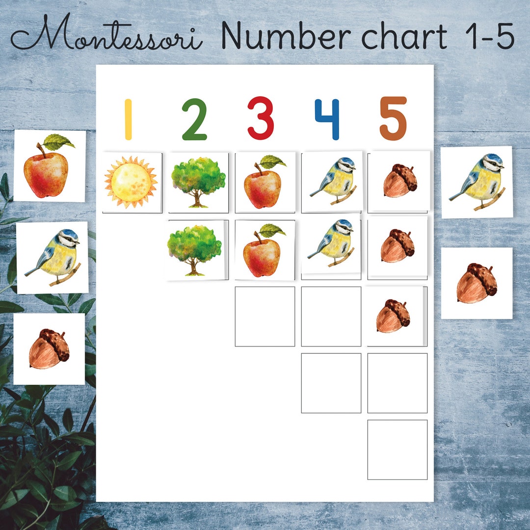Montessori Toddler Puzzle Number Chart 1-5. Matching Activity. - Etsy