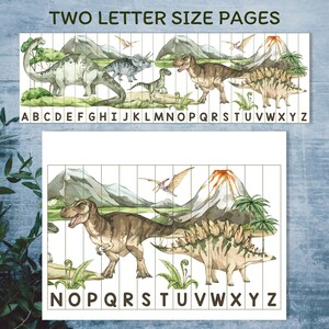 Dinosaur Puzzle Alphabet Sequence A-Z. Preschool and Kindergarten ...