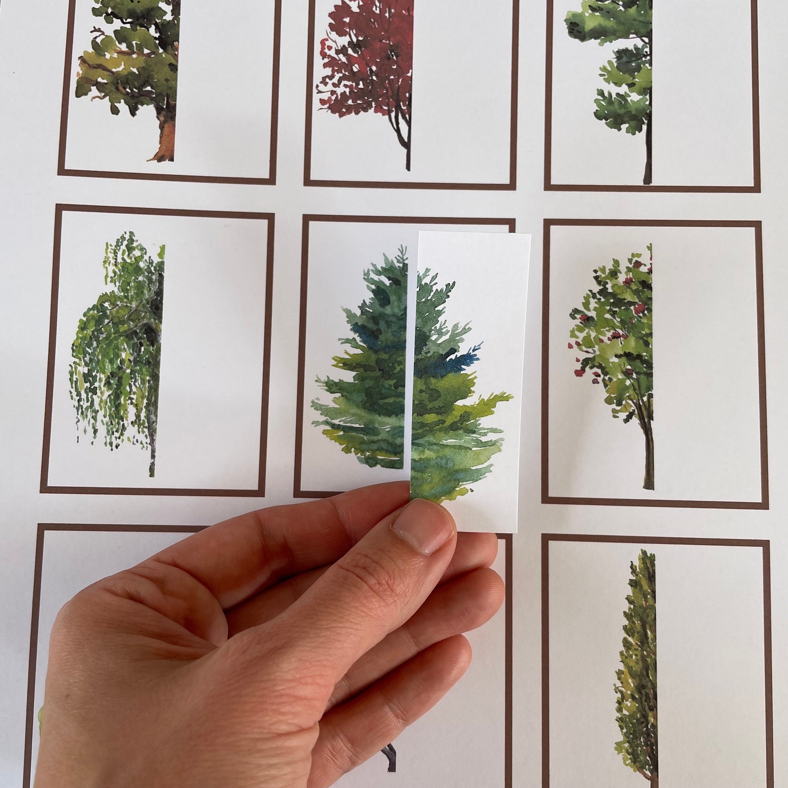 Toddler Puzzle Trees Halves Matching. Montessori Printable Busy Book ...