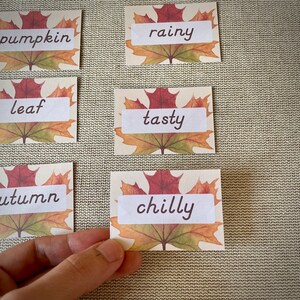Fall Parts of Speech Sorting Printable Cards. Noun, Verb, Adjective ...